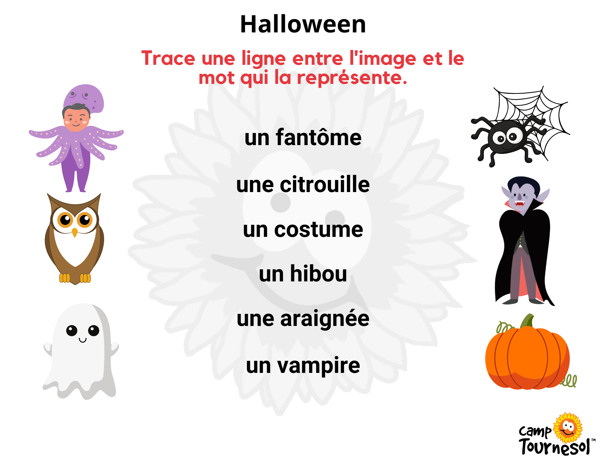 French Vocabulary for Halloween - Camp Tournesol